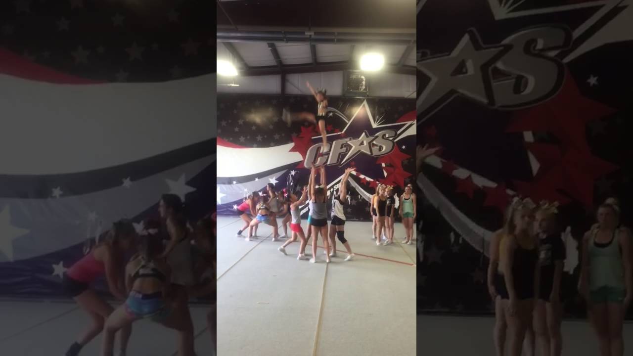 Rory Little - working kick doubles for the first time at Cheer Factor ...