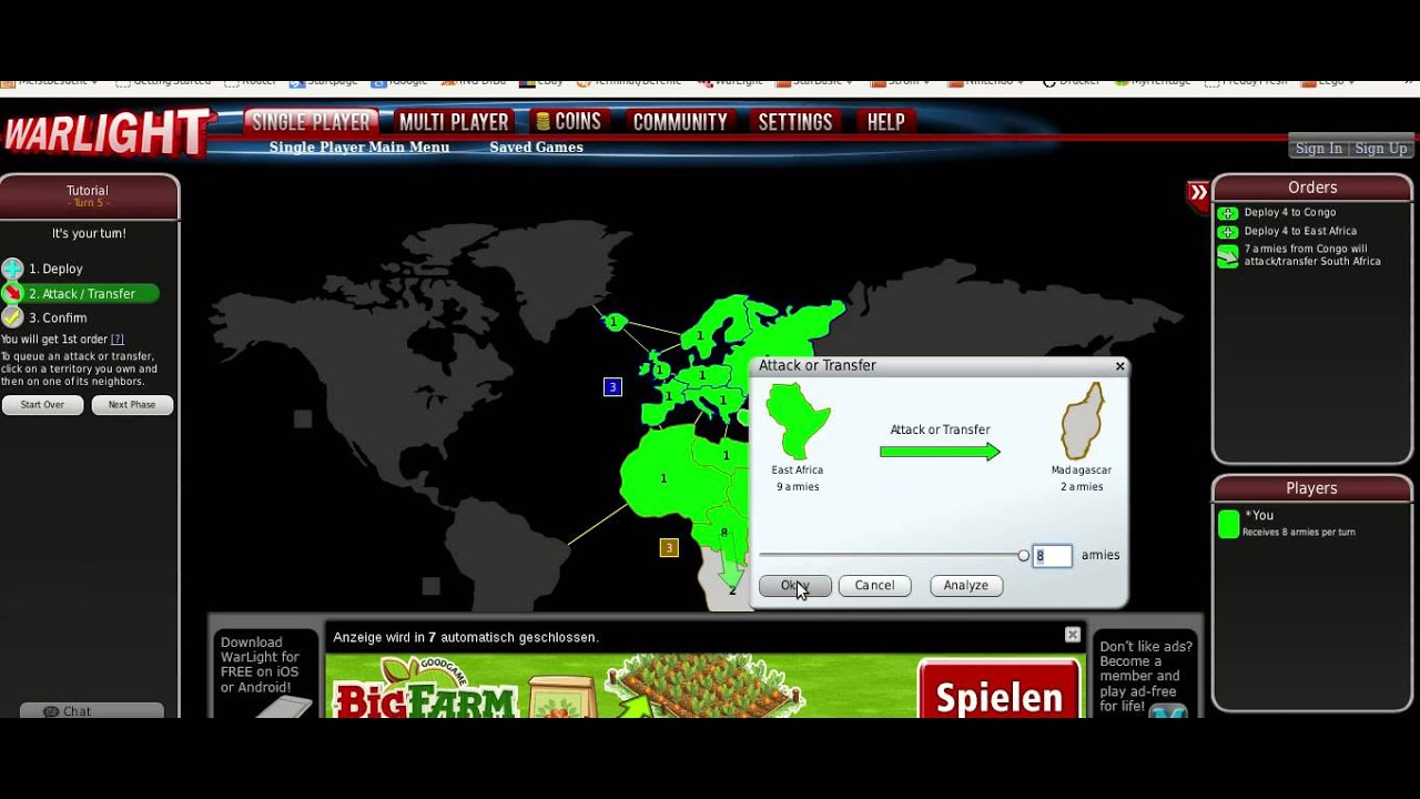 Warlight Achievement: Tutorial Breaker - YouTube
