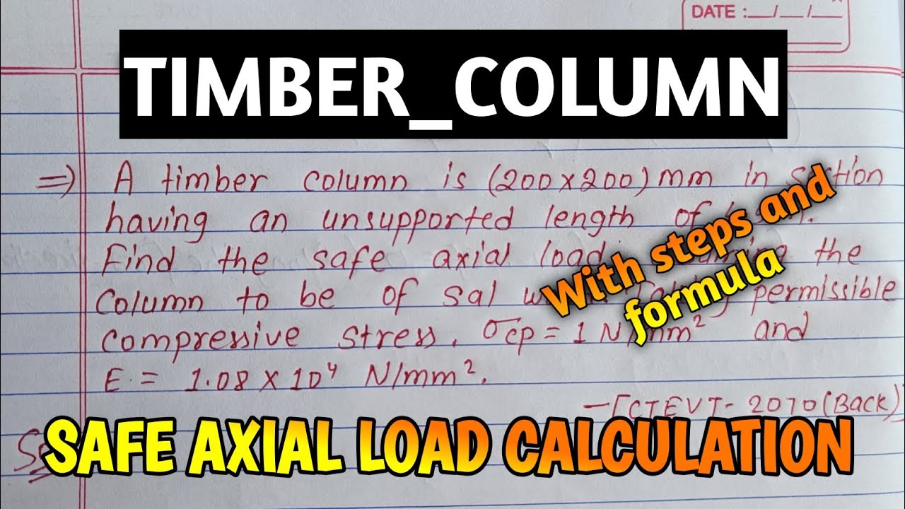 TIMBER-COLUMN | SAFE AXIAL LOAD CALCULATION | @Er.dipesh186 #timber ...