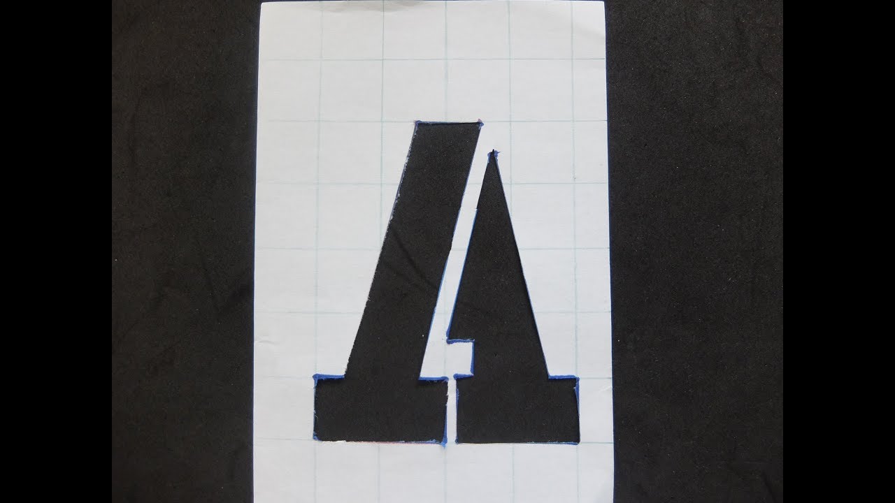 Easy to Make Stencil letters with Grid Letter A - YouTube
