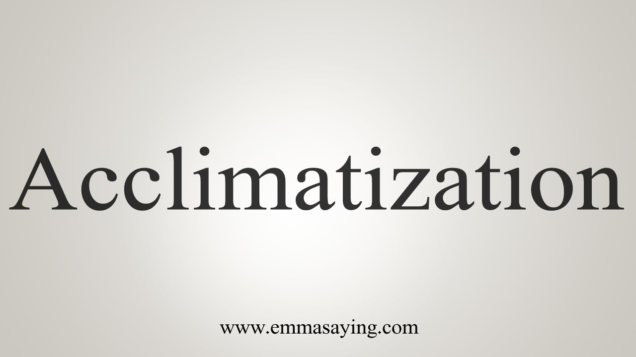 How To Say Acclimatization - YouTube
