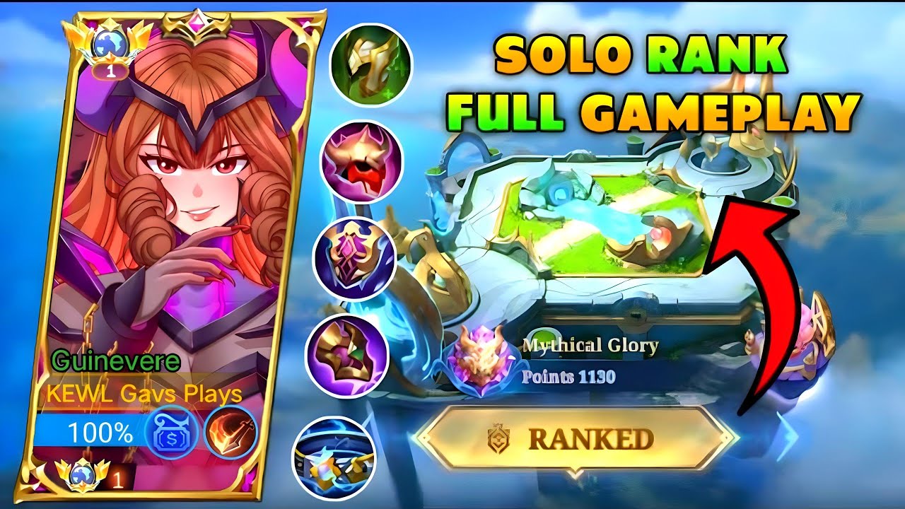 GUINEVERE TANK BUILD IN SOLO RANKED MYTHIC GLORY! | GUINEVERE BEST ...