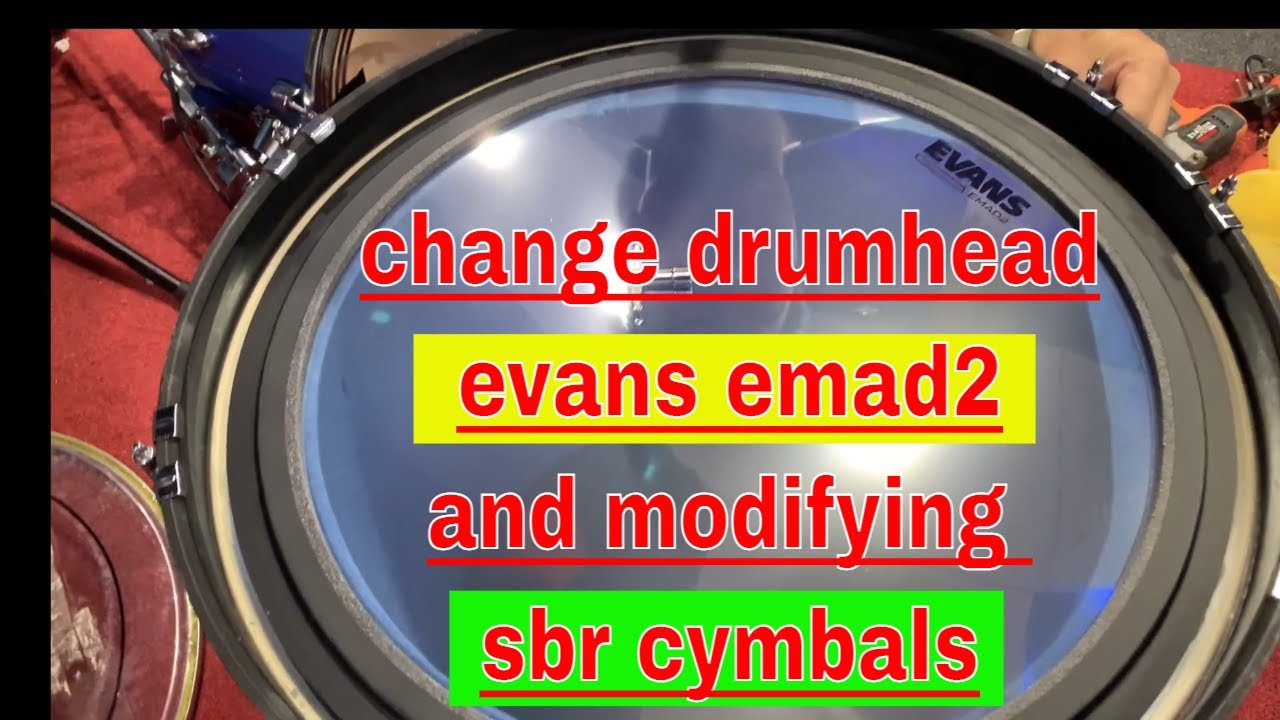 evans emad 2 bassdrum head set up| tuning |and i also modify my sbr ...