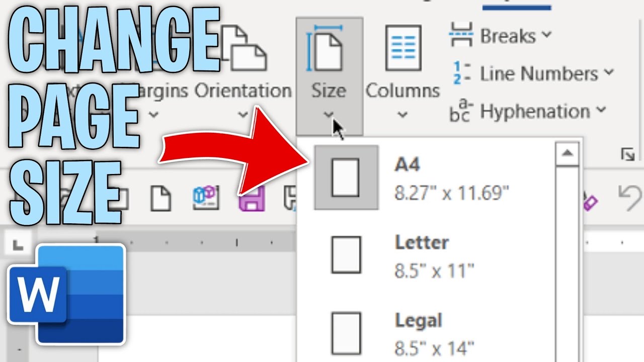 How to Change Page Paper Size - MS Word - YouTube