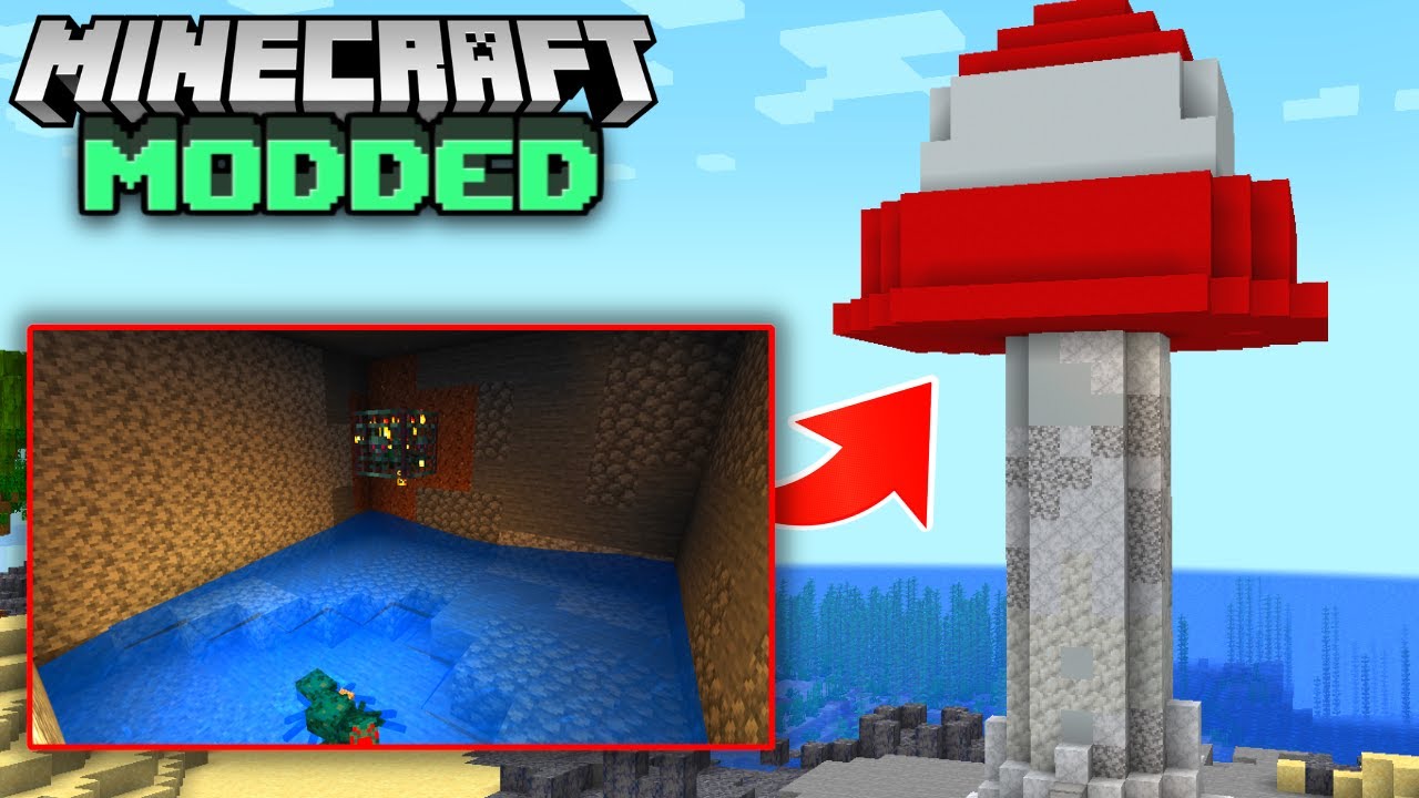 Spider XP Spawner Farm In A GIANT MUSHROOM (Modded Minecraft Survival ...