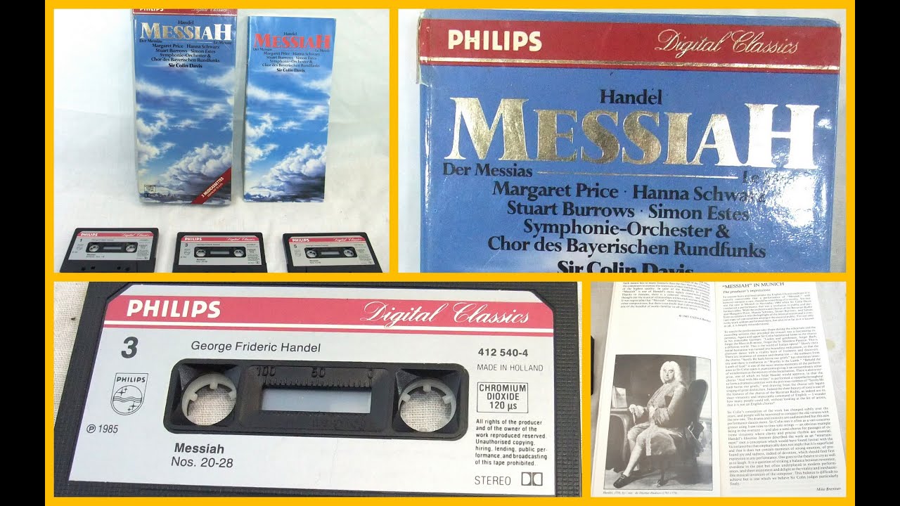 Handel Messiah 2 Tape Cassette Boxset Philips Digital Classics ...