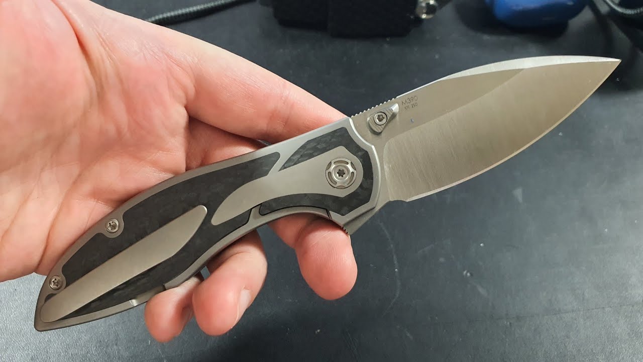 Reate Knives Iron-X Carbon Fiber Titanium M390 Flipper - YouTube