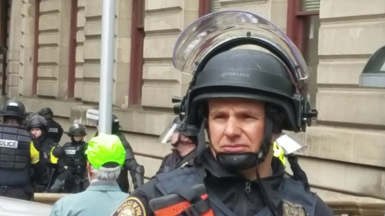 police detain people at city hall on MAYDAY - YouTube