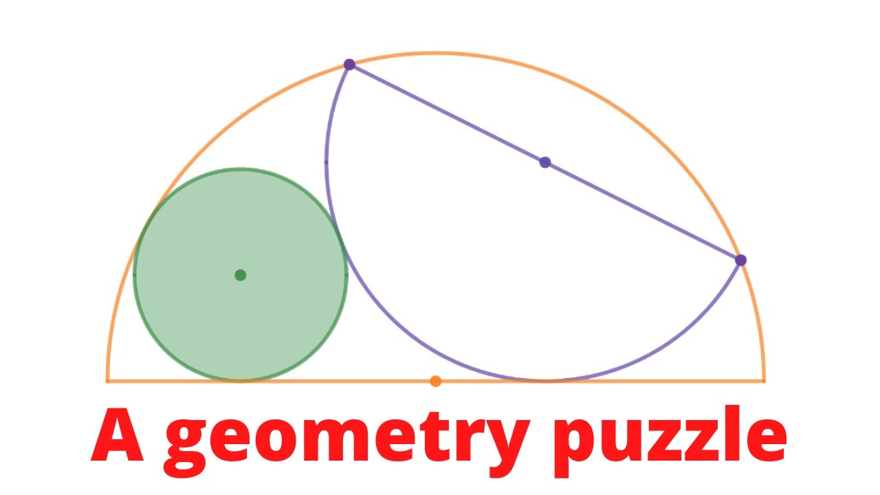 Inscribing a semicircle and a circle in a semicircle - YouTube