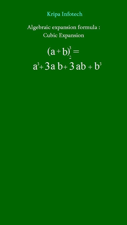Quick Trick: Cubic Expansion in Minutes!-(a+b)^3=a^3+3a^2b+3ab^2+b^3 ...