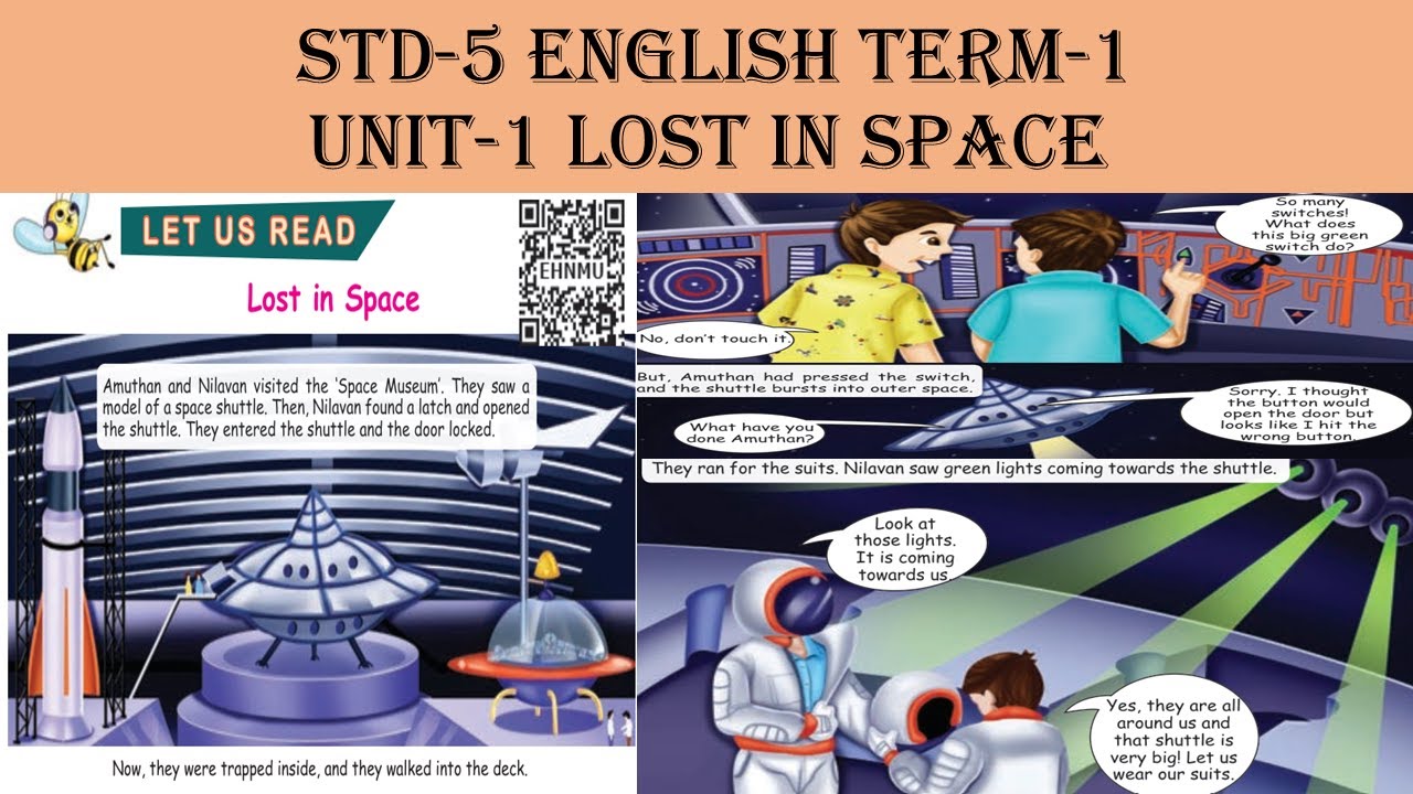 5 th std| English| term 1| unit 1| Lost in space| Book pg no 92 -94| FT ...