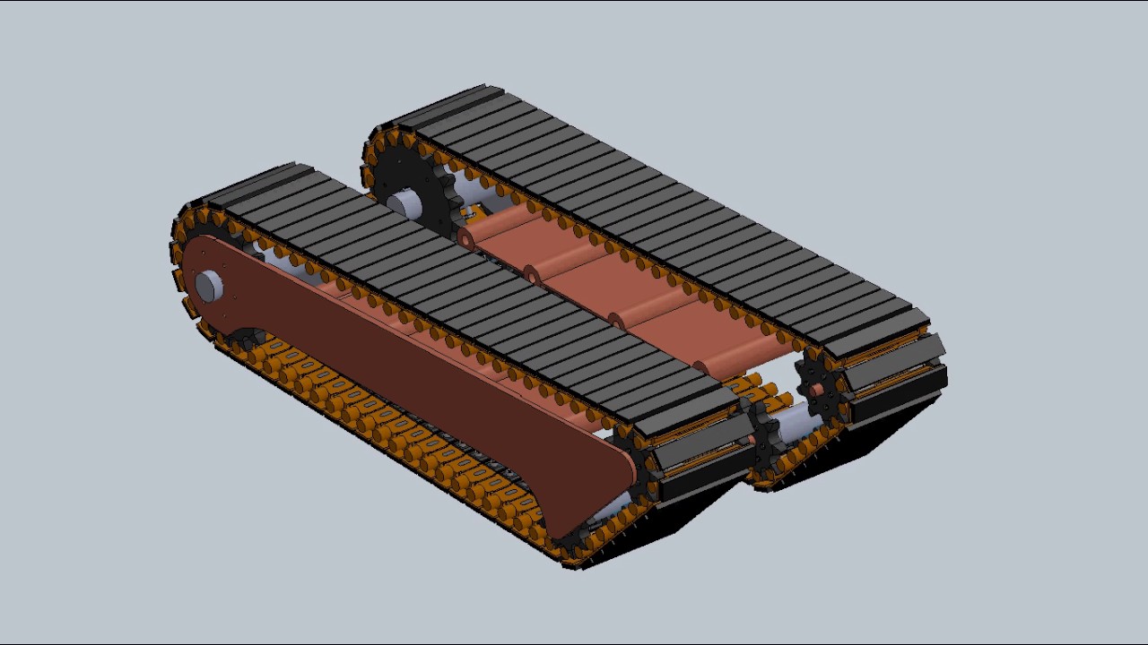 Solidworks 2016 - tank wheel mechanism - YouTube