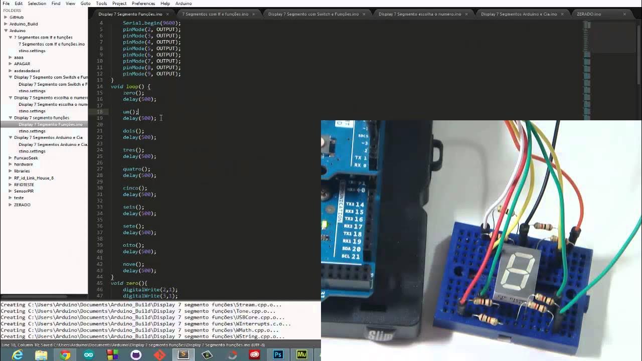 Displayde 7 Segmentos - Arduino com Sublime Text2 - YouTube