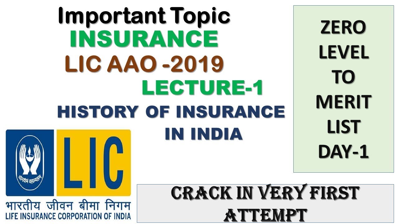 INSURANCE LECTURE- 1 HISTORY OF INSURANCE IN INDIA - YouTube