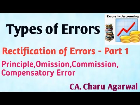Types of Errors in Accounting |Principles, Omission, Commission and Compensatory| Part -1 |11 ...