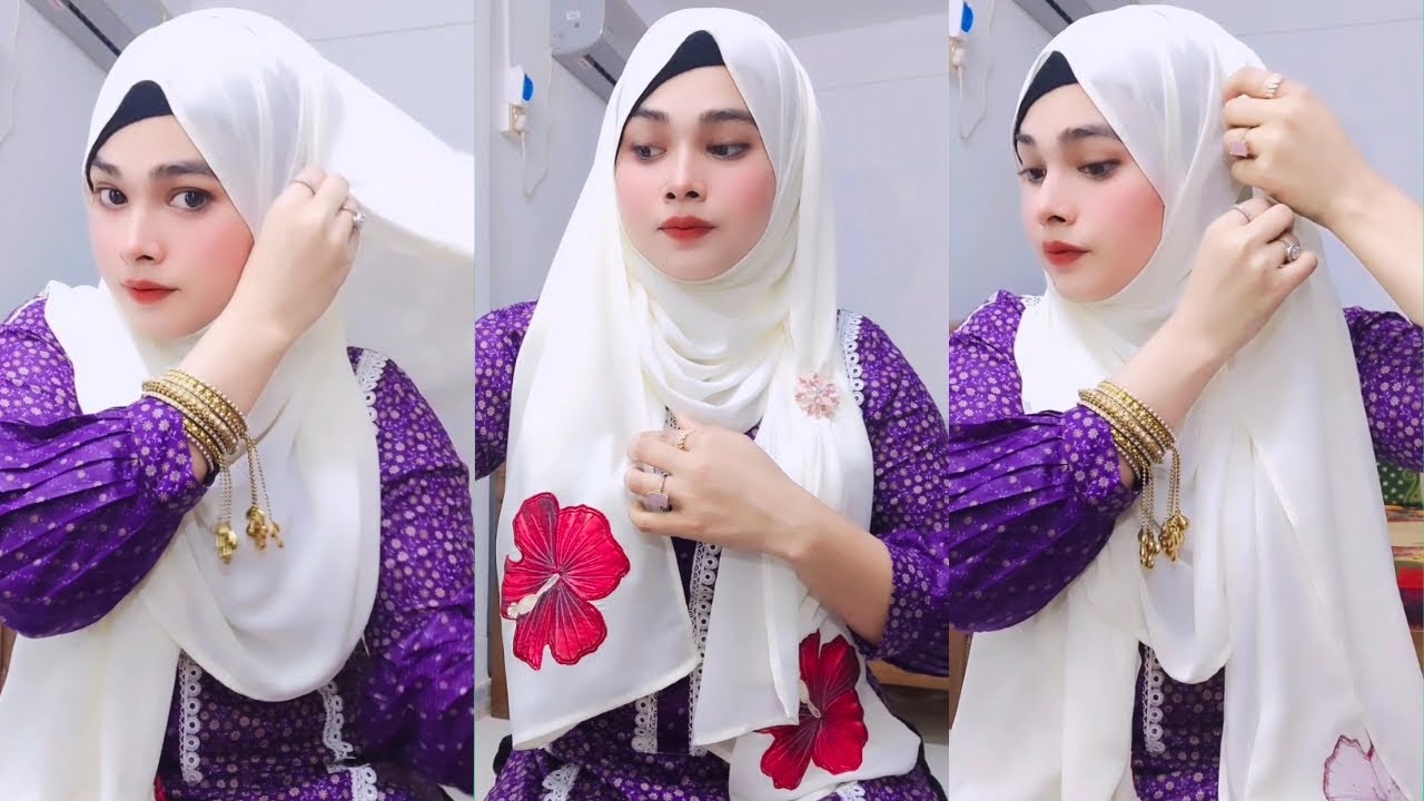 Hijab tutorial with salwer kameez || New hijab Style 2023 - YouTube