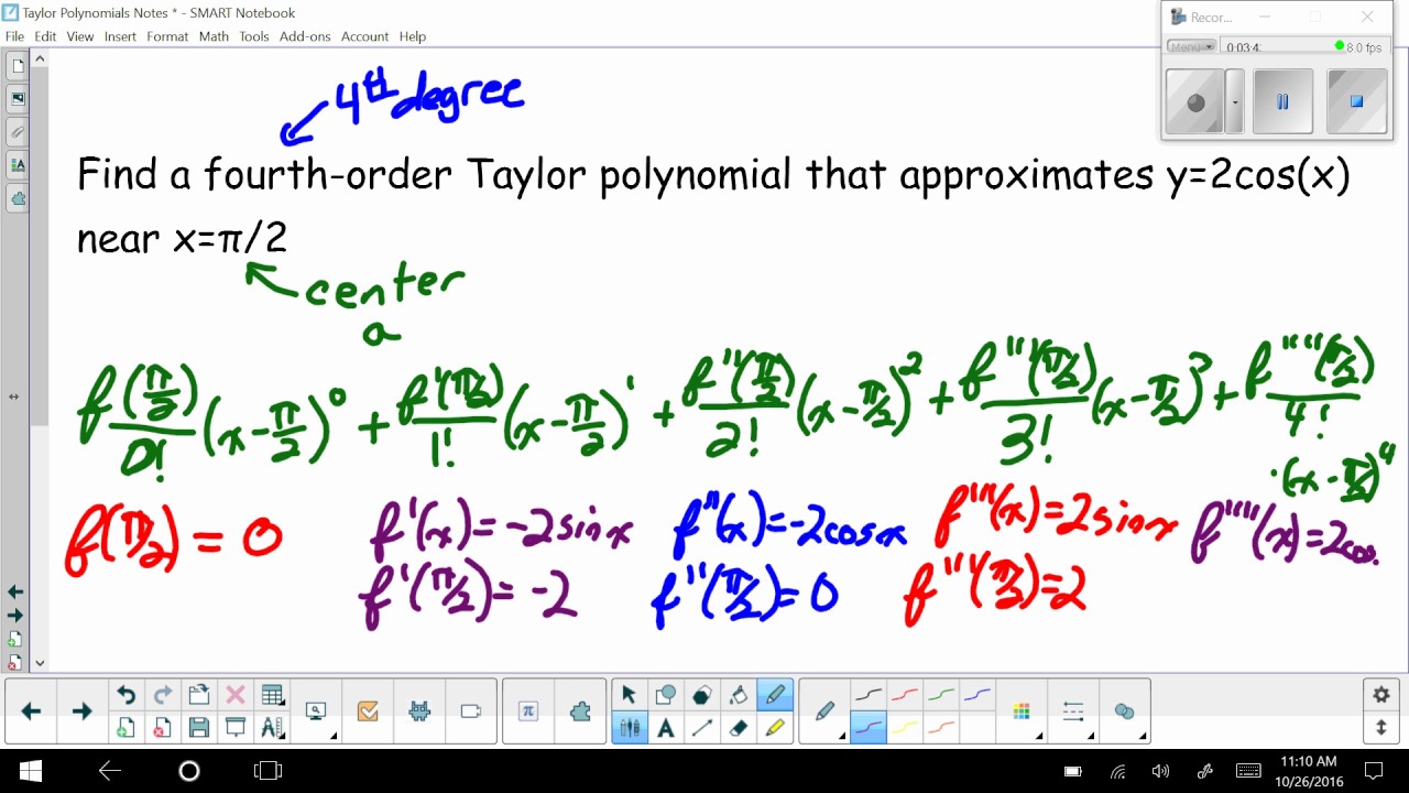 Taylor Polynomial Example - YouTube