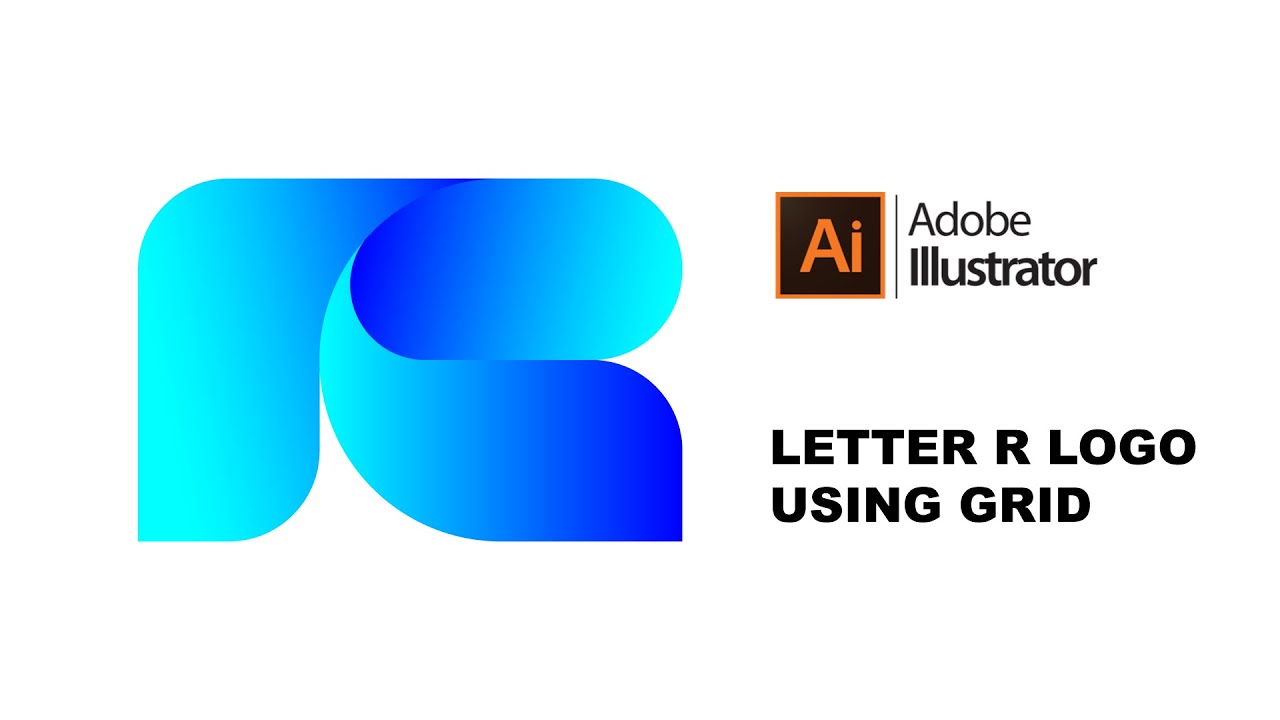 LETTER R LOGO USING CUSTOM GRID FROM ADOBE ILLUSTRATOR - YouTube