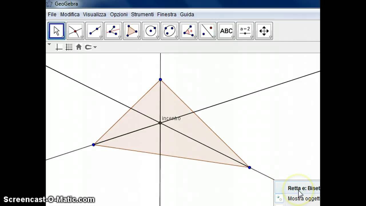Incentro di un triangolo - GeoGebra - YouTube