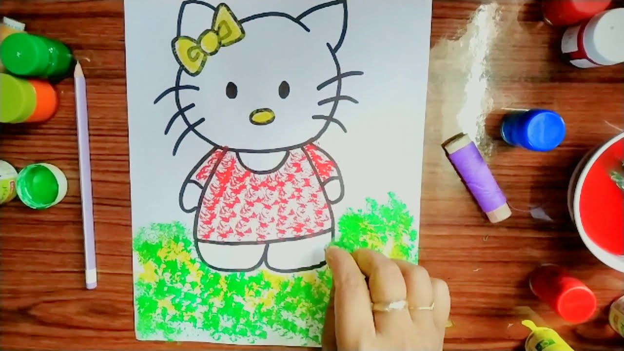 Art-Easy way to do Thread printing for kids and all. - YouTube