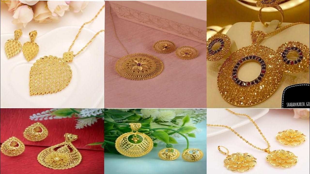 Very decent and latest gold pendant set design for girl's. - YouTube