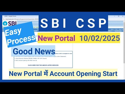 SBI KIOSK New Update New Portal Me Account Opening Process SBI CSP ...