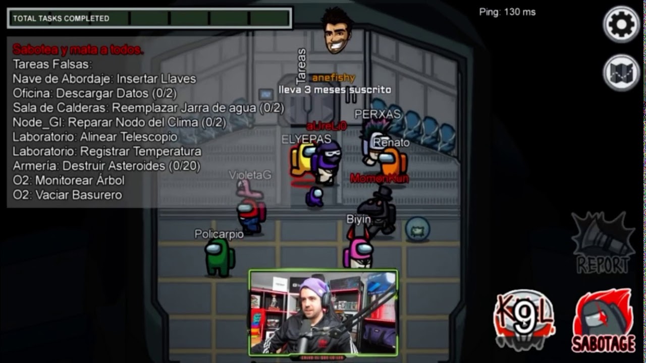 Mejor partida de auron de impostor en among us😈 - YouTube