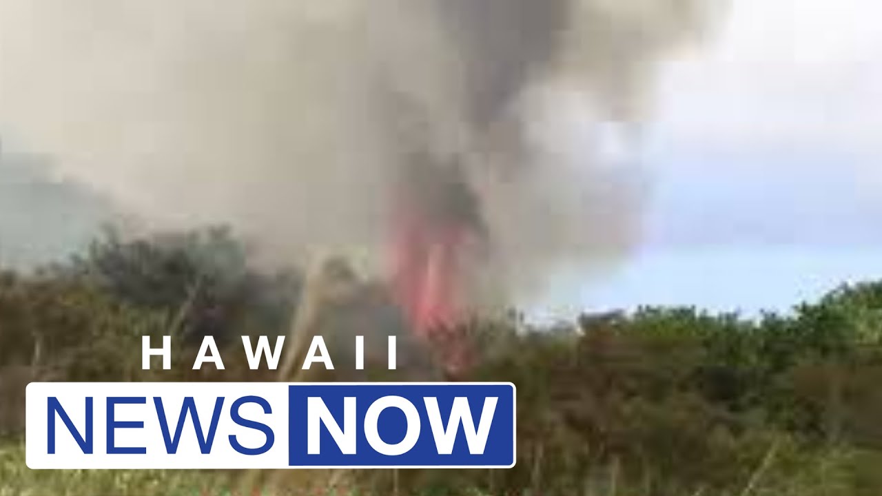 Crews on Hawaii Island battling brush fire in Naalehu - YouTube