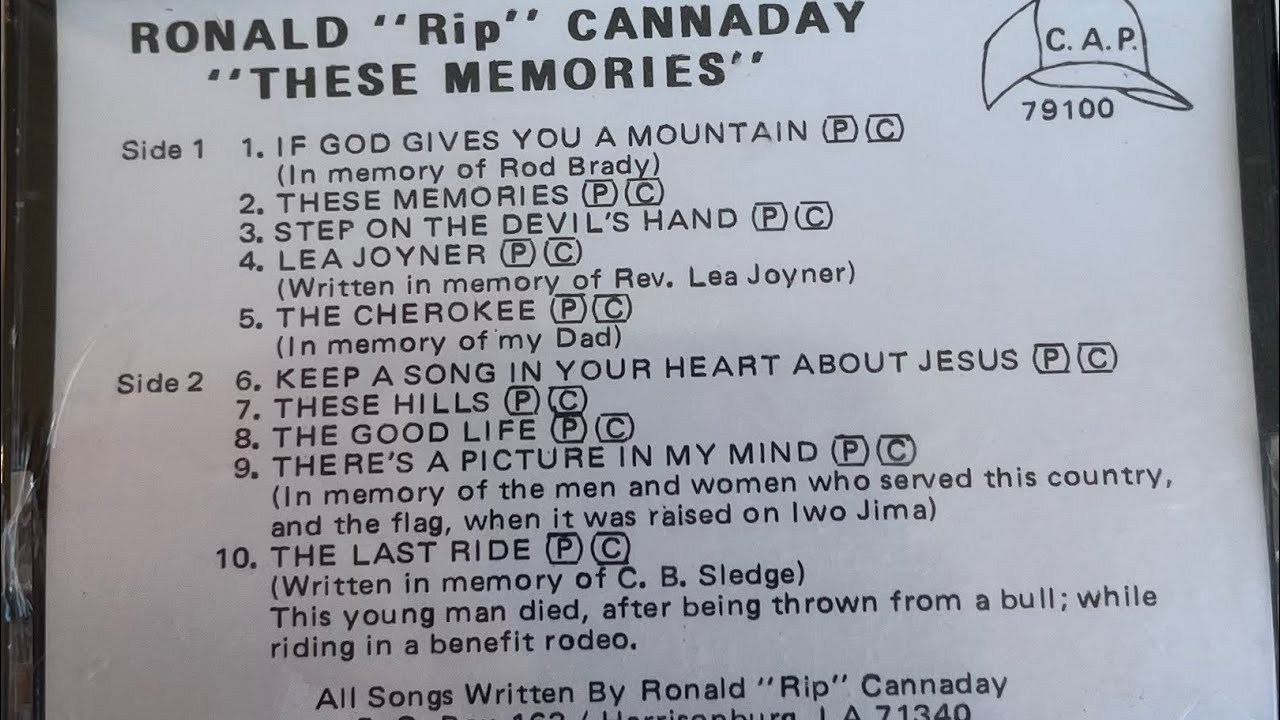 These hills. Ronald Rip Cannaday. 1987 - YouTube