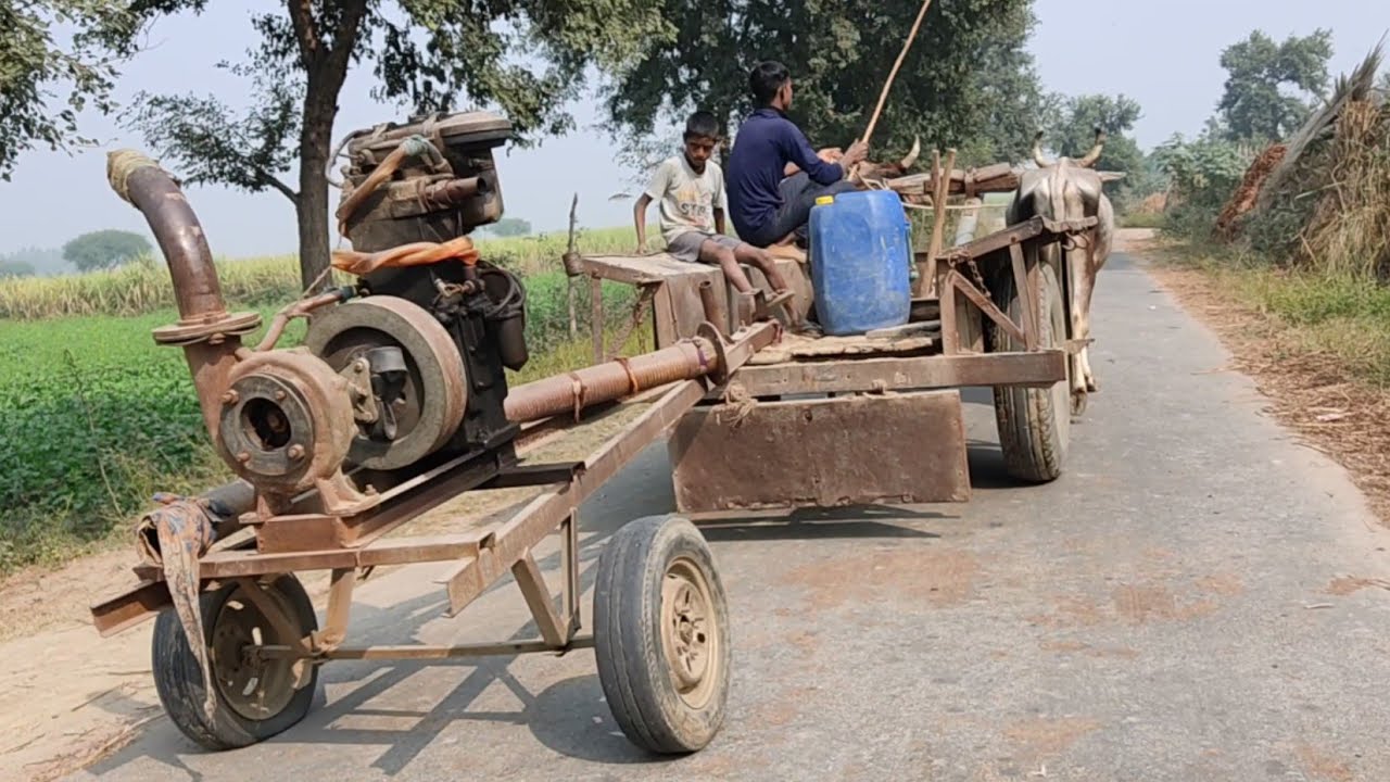 Bast Sinchai Balgadi Diesel Engine WaterPump Machine Setup l Farming ...