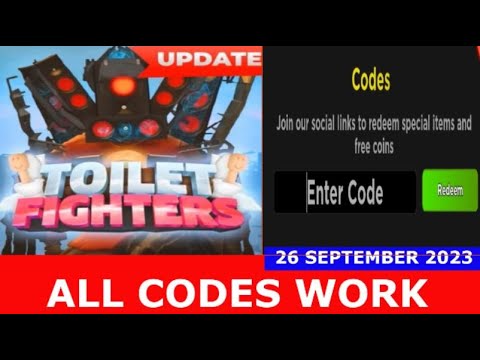 *ALL CODES WORK* [ UPDATE 2 ] Toilet Fighters ROBLOX | SEPTEMBER 26 ...