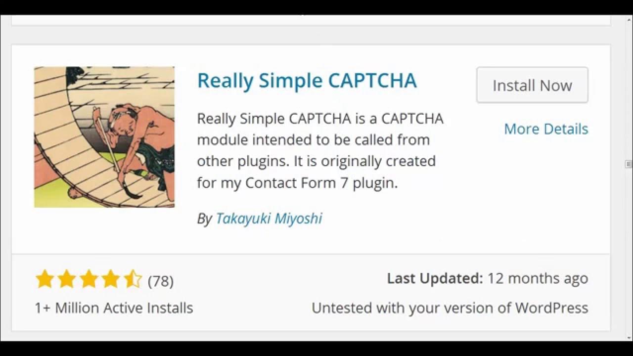 Really Simple Captcha | Wordpress plugin | How to install - YouTube