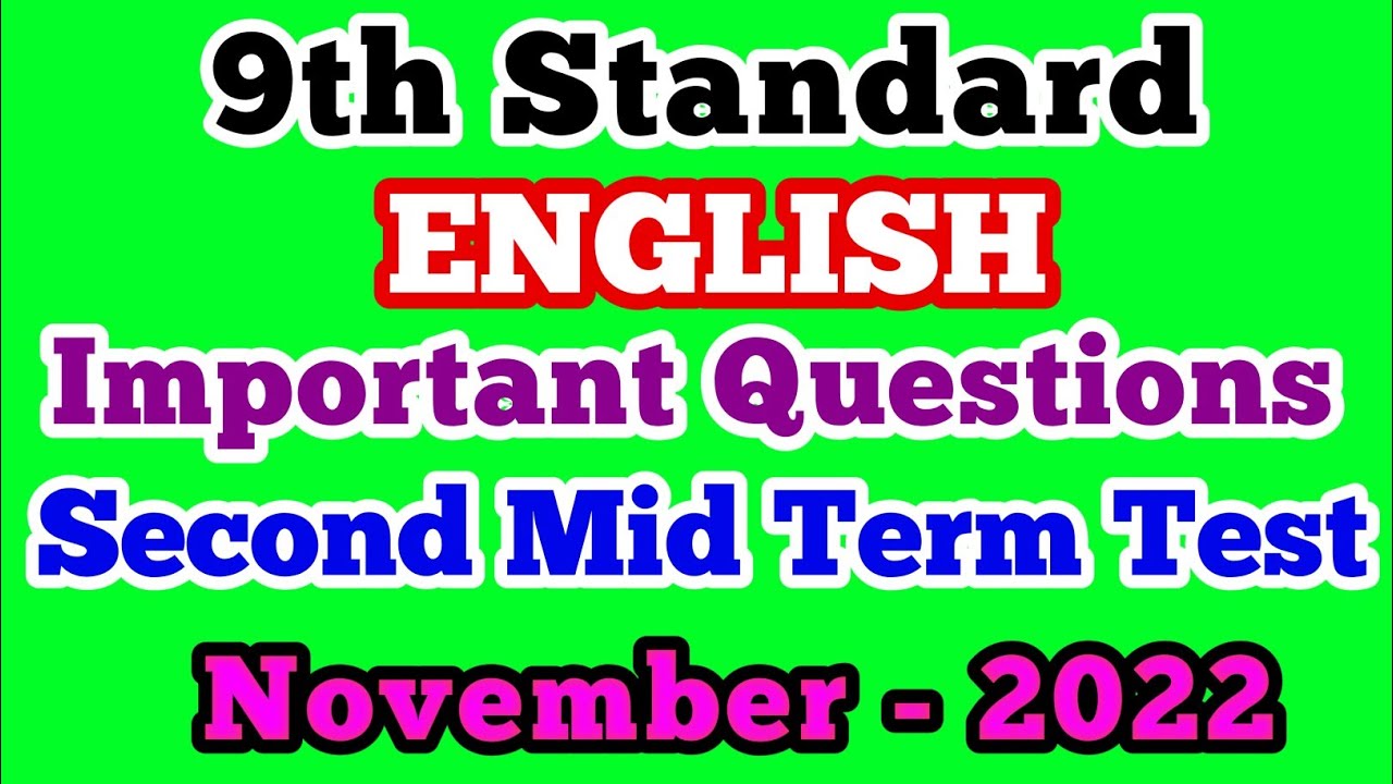 9th Standard ENGLISH Important Questions Second Mid Term Test November 9th-standard-english-important-questions-second-mid-term-test-november