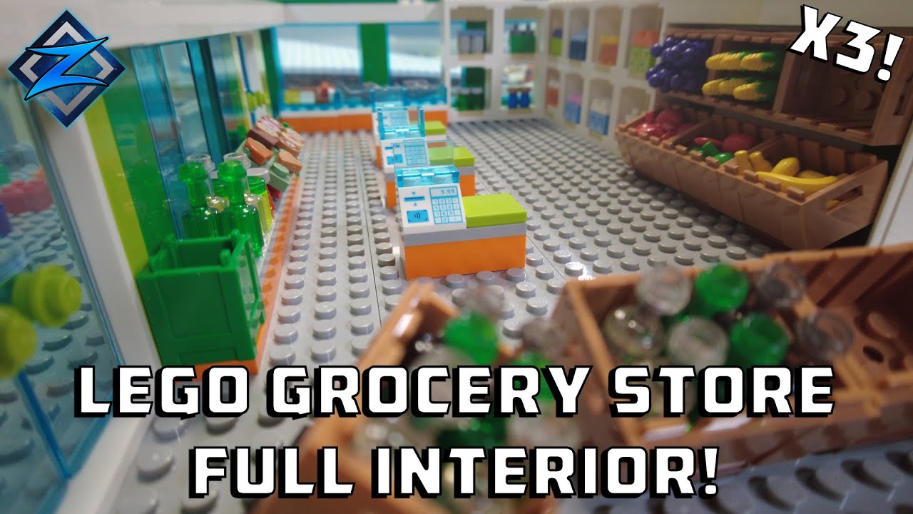 Triple Lego Grocery Store Interior Built! - YouTube