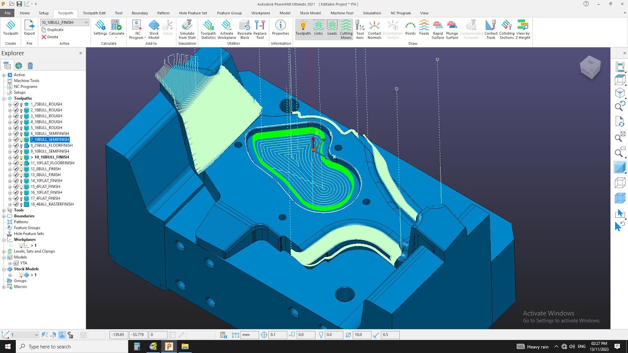 #powermill programming | POWERMILL Step By Step Training DAY -11 ...