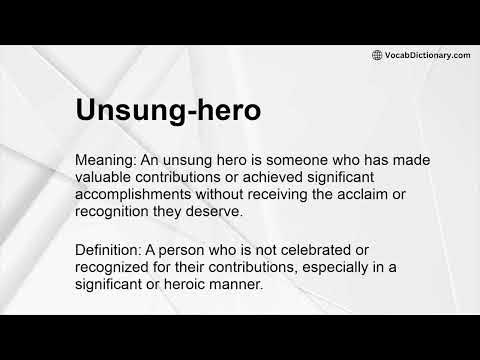 Unsung-hero Meaning - YouTube