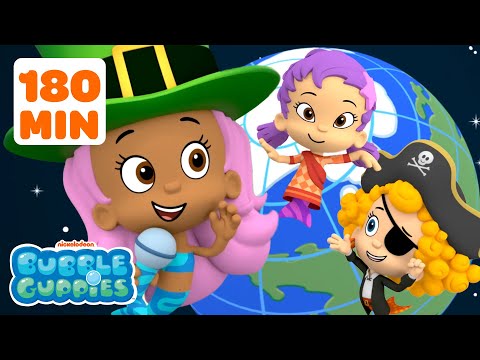Bubble Guppies Explore The World for 3 HOURS Straight ✨🌍✈️ | Nick Jr.