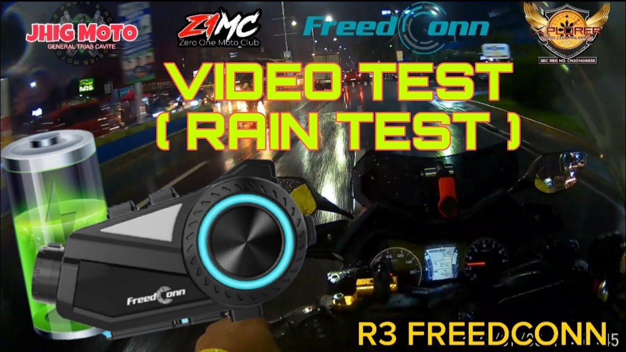 R3 FREEDCONN INTERCOM VIDEO TEST ( NIGHT AND RAIN ) - YouTube