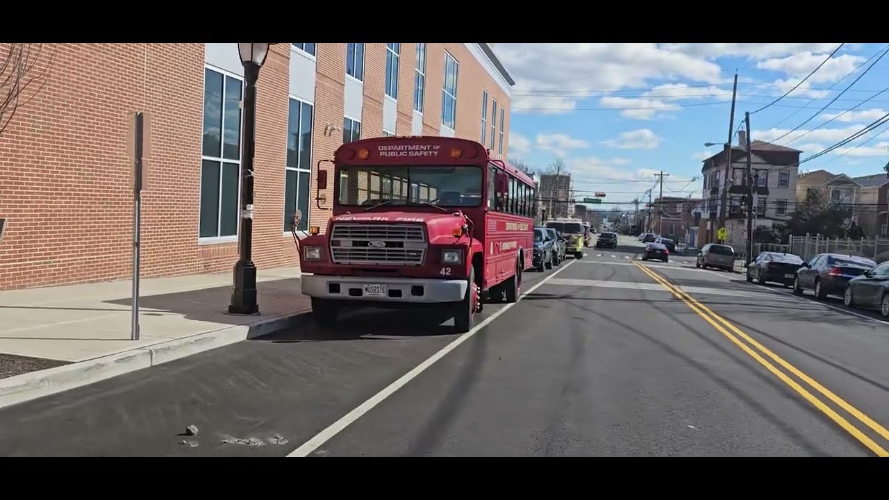 Newark Fire Department Transport Bus Parked At The Training Facility In ...