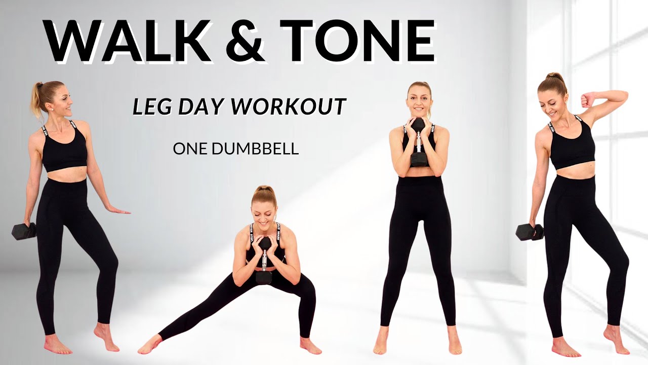 🔥38 Min One Dumbbell Leg Workout🔥WALK & TONE🔥Burn Fat & Build Muscle🔥 ...