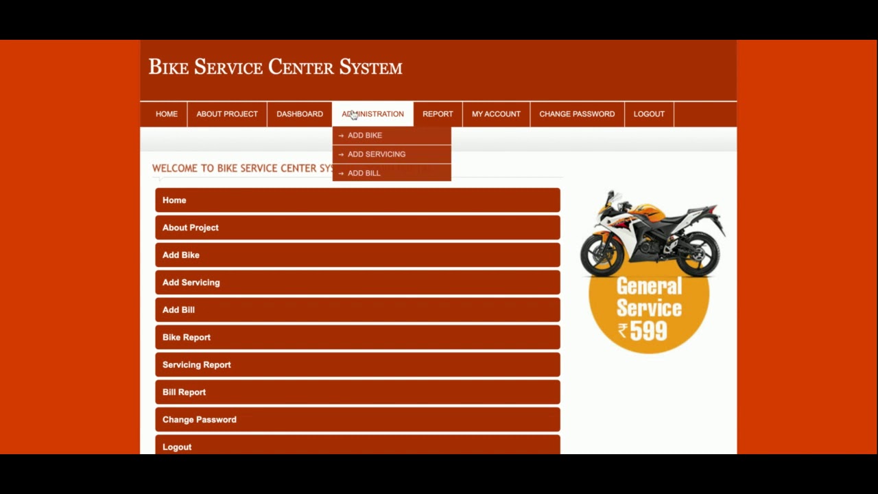 Bike Service Center System Php And Mysql Project Source Code Php