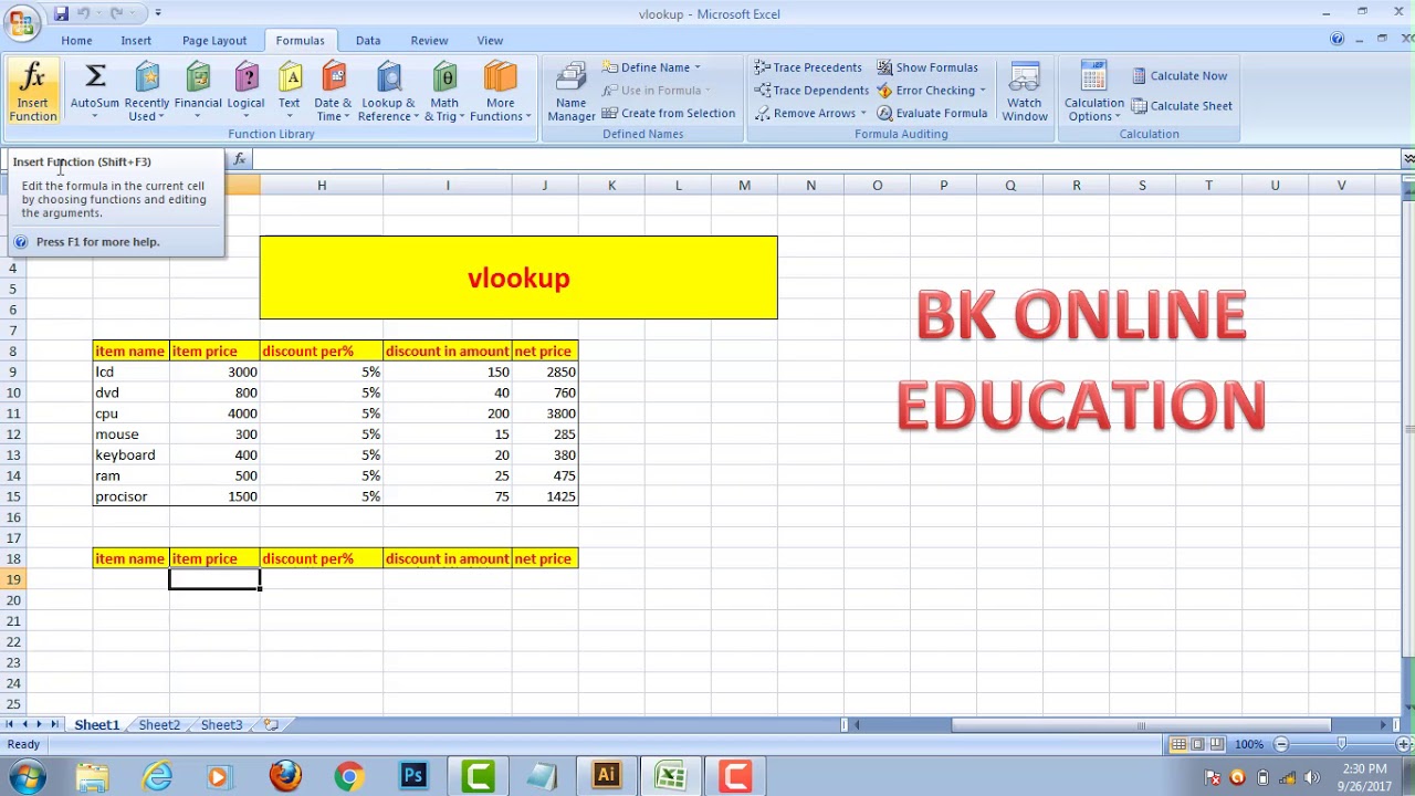 Part 14 Advance Excel How To Use Vlookup Function In Excel With