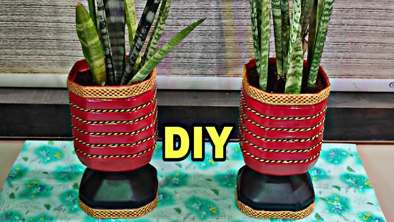 Beautiful Plastic bottle Craft idea || Planters Making with waste ...