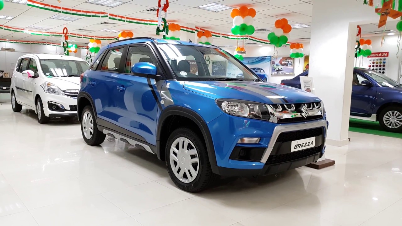 All New Maruti Suzuki Brezza with Official Stickers and Side Bumber ...