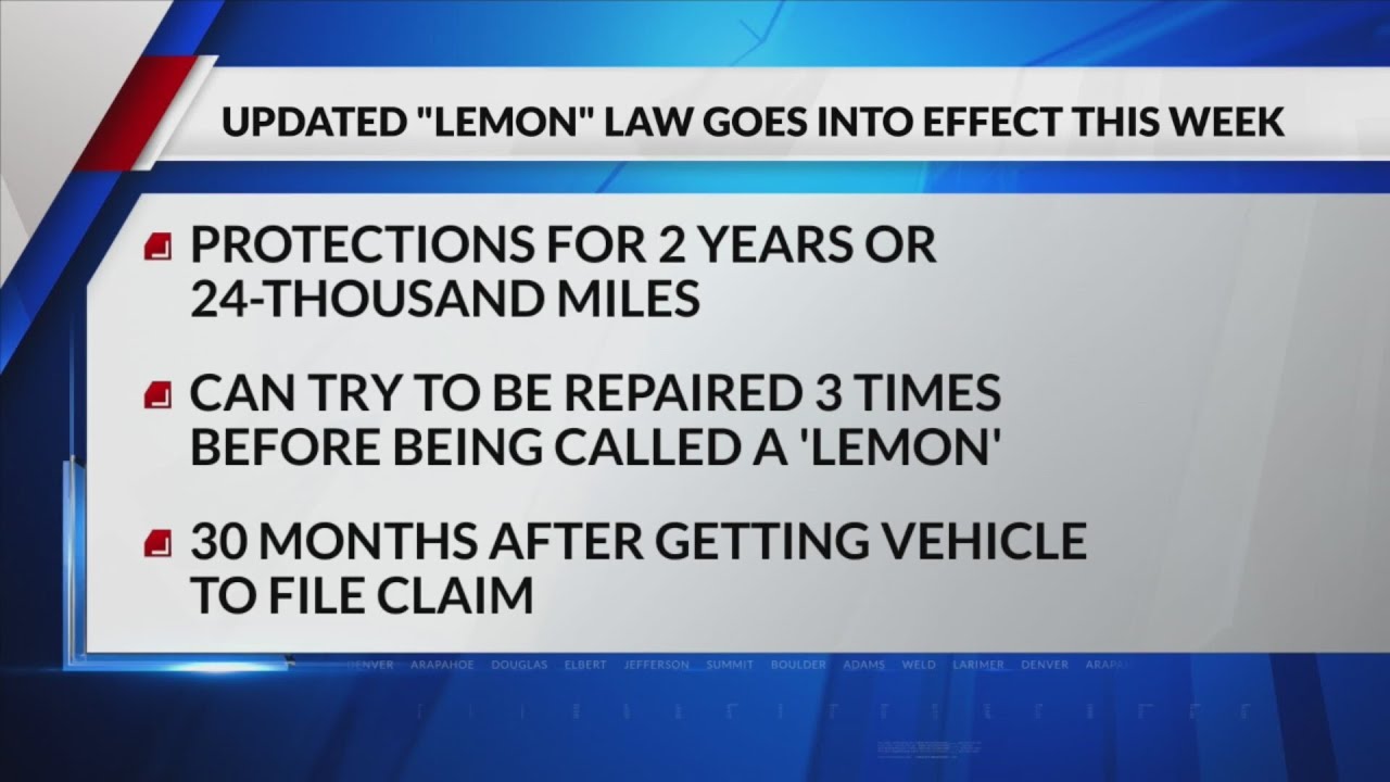 Updated lemon law goes into effect this week - YouTube