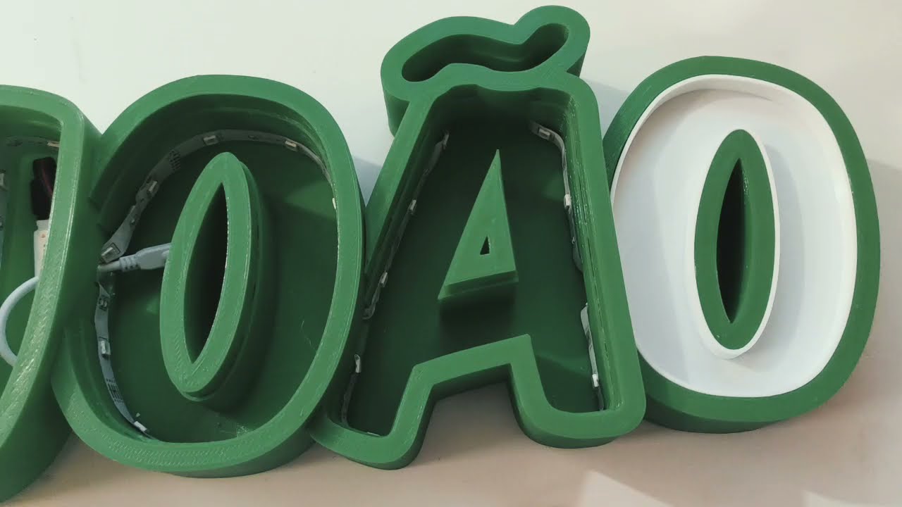 nameled - 3D print you Lamp Led with name - YouTube
