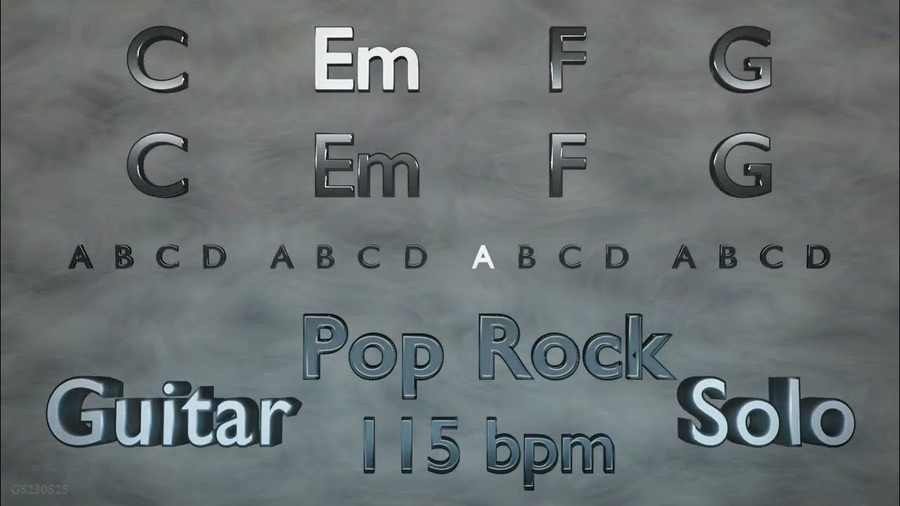 Guitar Solo in C Major - C Em F G - Pop Rock - 115 bpm - YouTube