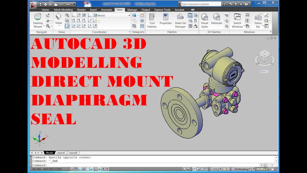 AUTOCAD 3D, How to assembly Differential Pressure Direct mounted seal ...
