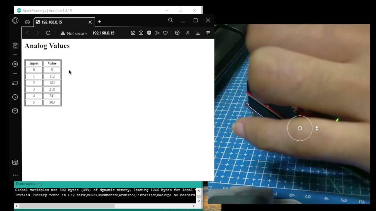How to display the Analog Input value on the web? Using e-Gizmo ENC28J60 Ethernet Shield - YouTube