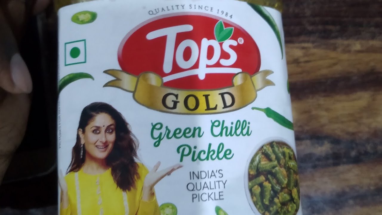 Tops Gold Green Chilli Pickle Review - YouTube